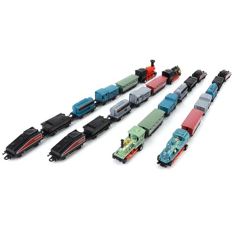 4 Sets Mini Trains Toy Pull Back Steam Trains Model Set Assorted Styles