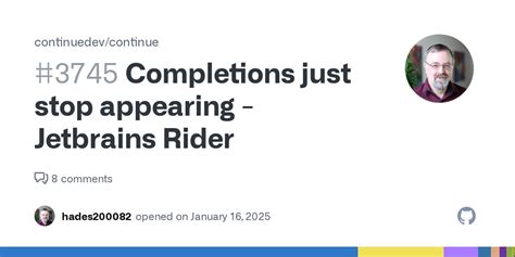 Completions Just Stop Appearing Jetbrains Rider · Issue 3745