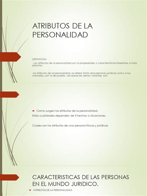 Atributos De La Personalidad Pdf Propiedad Bienes Ley