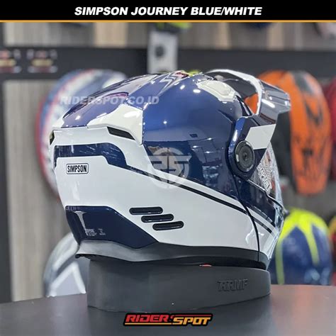 Simpson Journey Blue White Helmet Riderspot