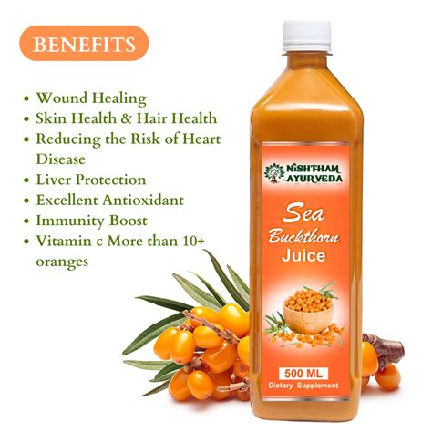 Organic Sea Buckthorn Berry Juice 500ml Nishtham Ayurveda Fusion