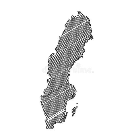 Scribble Style Sweden Map Design Stock Vector Illustration Of Icon
