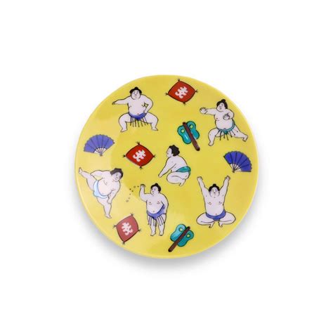 Kutani Ware Mini Plate Sumo Wrestler Mio London