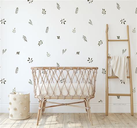 Piper Leaf Removable Decals Leaf Wall Stickers Botanical Decals Leaves Wall Art Leaf
