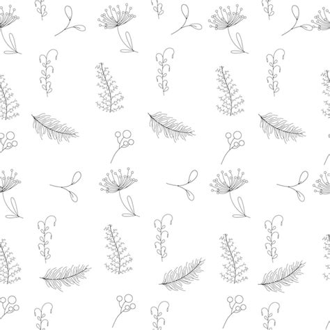 Premium Vector Pattern Of Different Grass Outline Vector