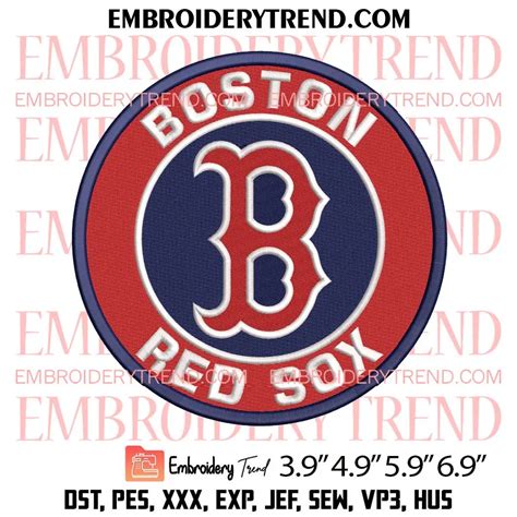 Boston Red Sox Embroidery Mlb Embroidery Baseball Embroidery Embroidery Design File