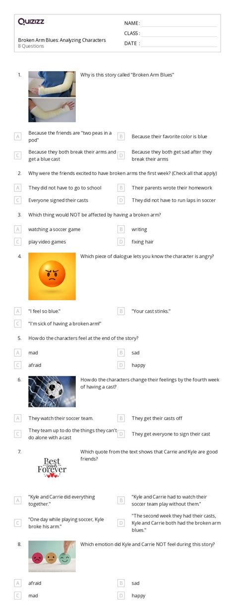 50 Analyzing Character Worksheets For 3rd Class On Quizizz Free