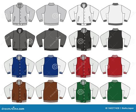 Illustration Of Baseball Jacket Color Variations Stock Vector Illustration Of Isolated