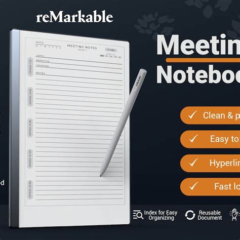 Remarkable 2 Note Template Etsy