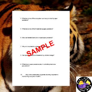 Apex Predator Reading Worksheet By Rods Ecosystem Lab Tpt