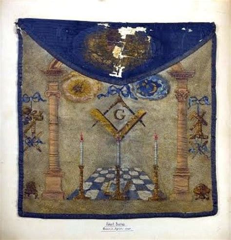 Robert Burns Masonic Apron That He Received When He Joined The St Ebbe