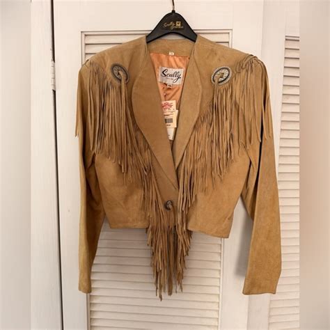 Scully Jackets And Coats Real Leather Vintage Scully Camel Fringe