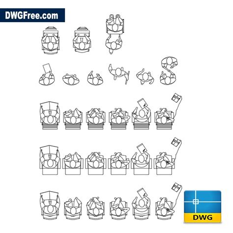 People In Top View Dwg Download Autocad Blocks Model Autocad