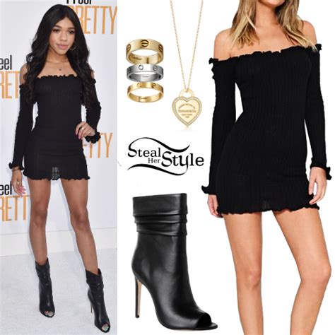 Teala Dunn Black Mini Dress Open Toe Boots Steal Her Style