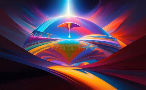 Vibrant Swirls And Geometric Patterns On Purple Abstract Background Generative Ai Stock