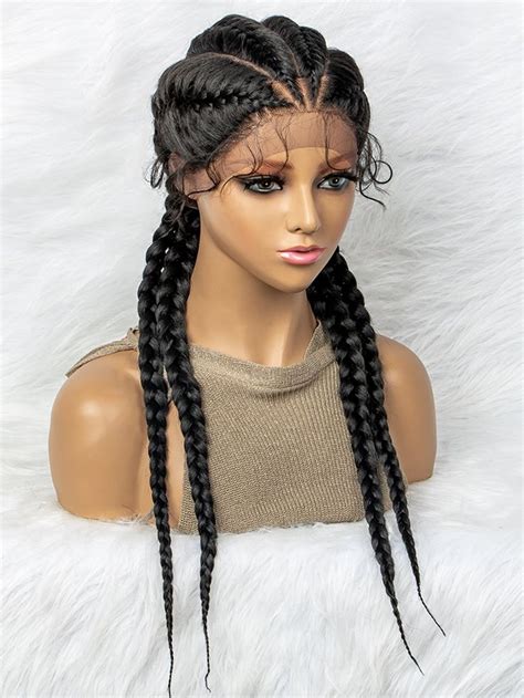 Lace Front Long Braided Synthetic Wig Synthetic Lace Wigs Front Lace