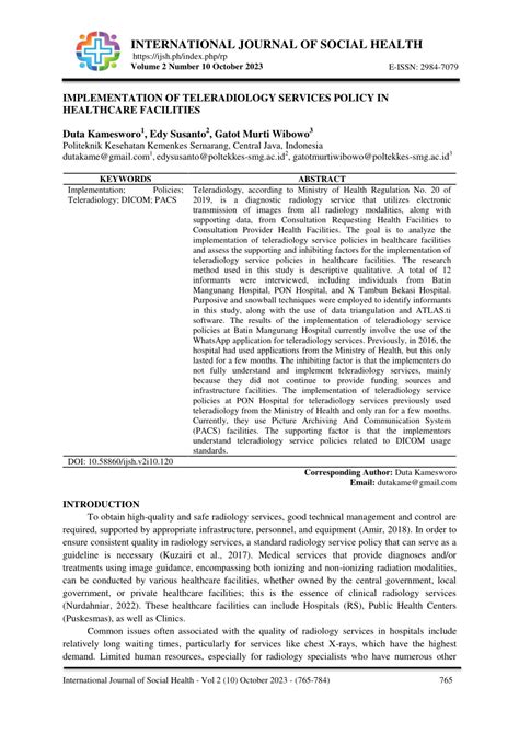 pdf implementation policy service teleradiology in facilities health
