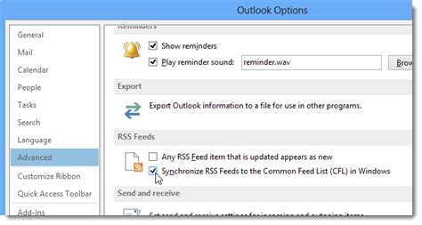 Share RSS Feeds Between Internet Explorer And Outlook Using The Common Feed List
