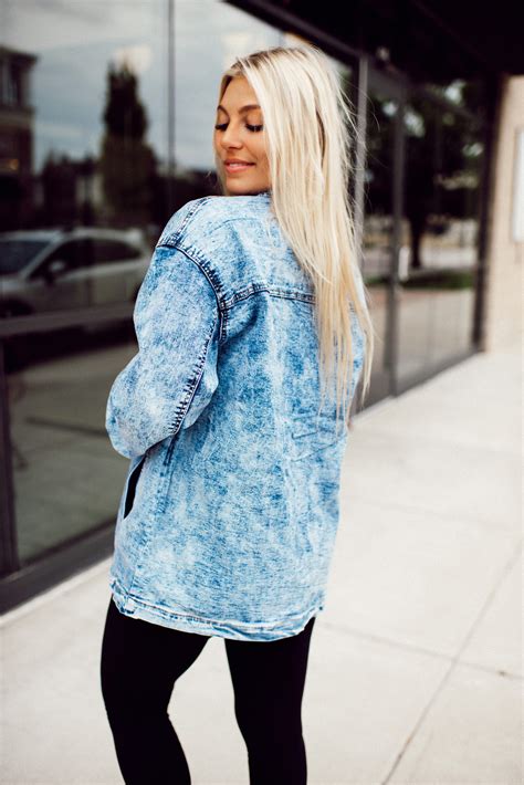 Arbors Oversized Denim Jacket Acid Wash Blue Layne Boutique