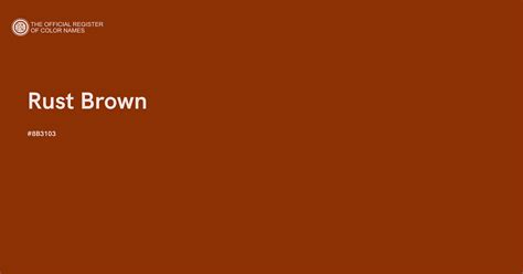 Rust Brown Color 8b3103 The Official Register Of Color Names