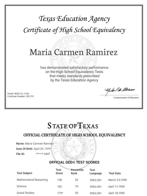 Texas Ged Diploma And Transcript Pdf