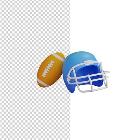 Premium Psd American Football 3d Icon Football Helmet Face Mask And