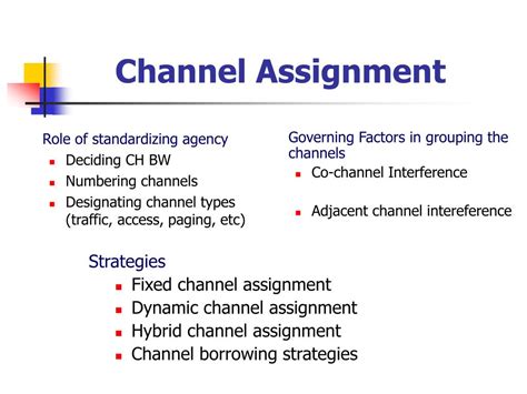 PPT Channel Assignment PowerPoint Presentation Free Download ID 4411042