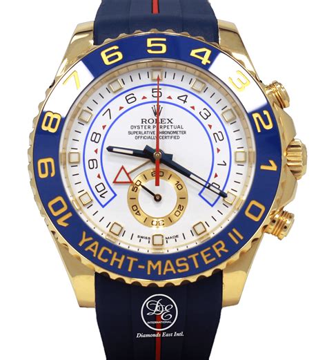 Rolex Yacht Master Ii 116688 18k Yellow Gold Watch Rubber B Band Wat