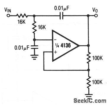 Dc Coupled Low Pass Active Filter Basic Circuit Circuit Diagram SeekIC
