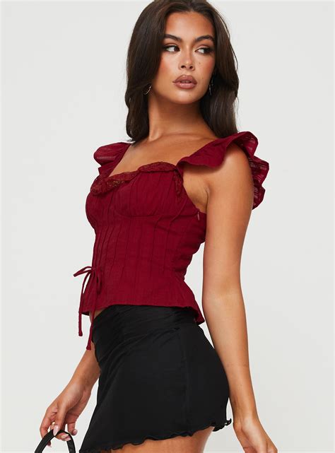 Mylan Top Burgundy Princess Polly