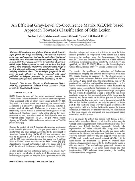 An Efficient Gray Level Co Occurrence Matrix Glcm Based Pdf Image