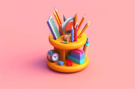 Premium Ai Image 3d School Object