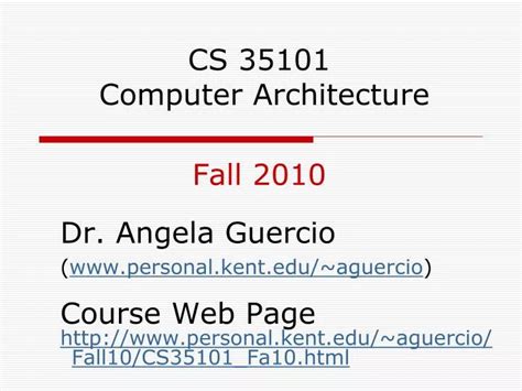 Ppt Cs 35101 Computer Architecture Fall 2010 Powerpoint Presentation Id2399426