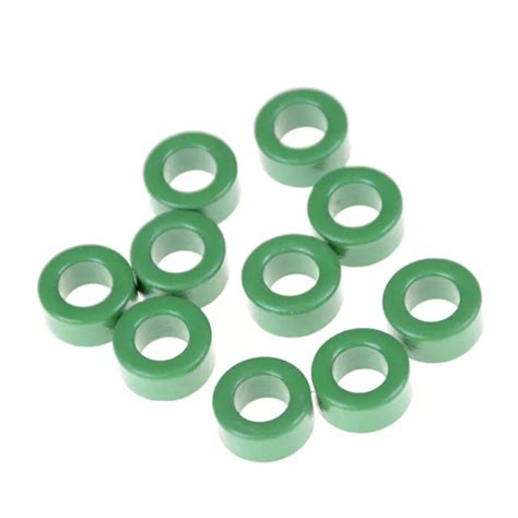 10x Inductor Coils Green Toroid Ferrite Cores Anti Interference 10mm