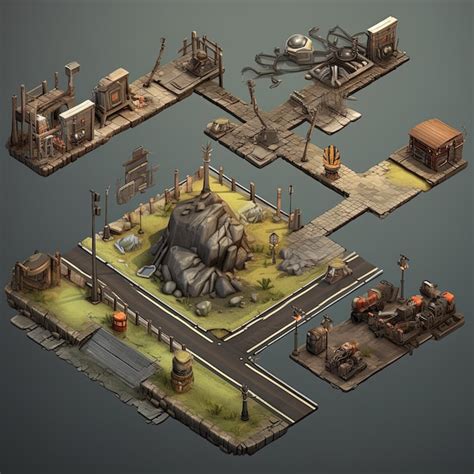 Premium Photo Road Obstacles Game Assets