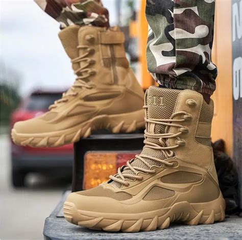 Men Military Boots Mens Working Safty Shoes Army Combat Boots High Top