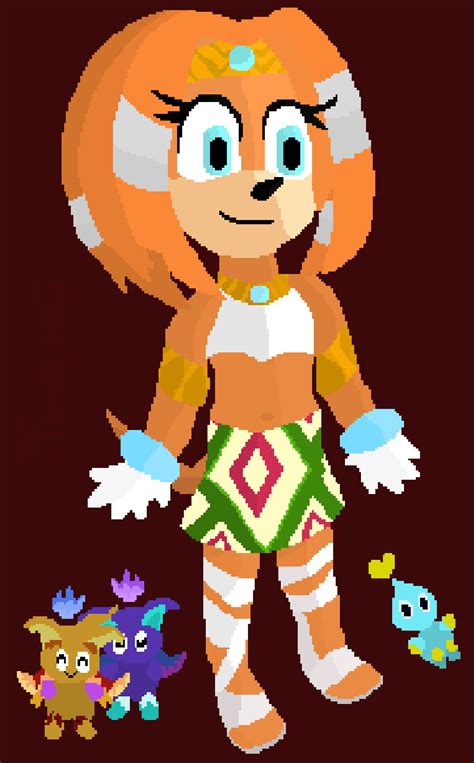 Artstation Sonic Adventure Fan Pixel Art Tikal The Echidna