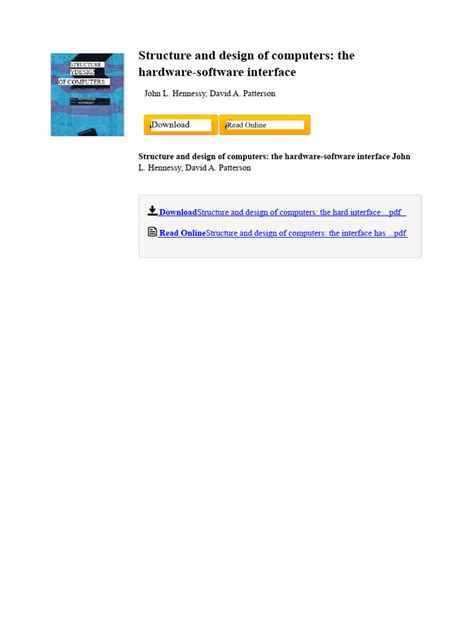 Computer Organization And Design The Hardwaresoftware Interface By