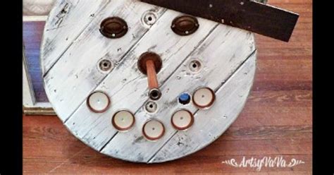 Diy Industrial Cable Spool Snowman