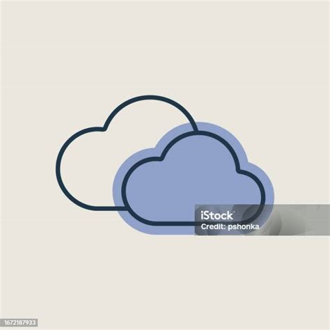 Two Clouds Vector Flat Icon Weather Sign Stock Illustration Download