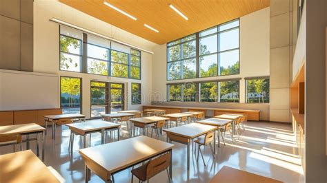 Modern Classroom For Students Learning Room Stock Image Image Of