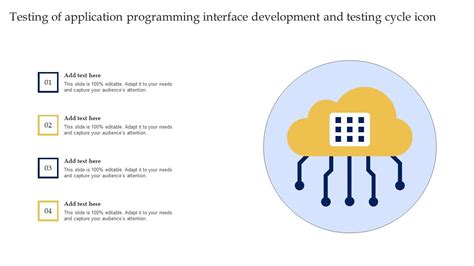 Testing Of Application Programming Interface Development And Testing Cycle Icon Infographics Pdf