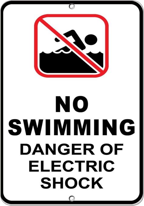 Aluminum Vertical Metal Sign Multiple Sizes No Swimming Danger Of