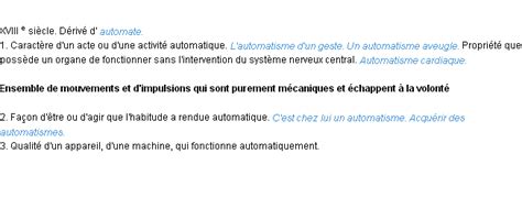 Automatisme La Définition