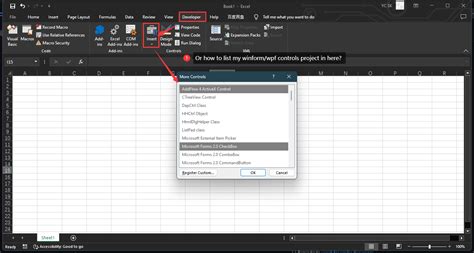 Excel Custom Form Activex Control Excel Dna Exceldna Discussion Github