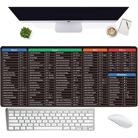 Excel Keyboard Shortcut Mouse Pad Excel Cheat Sheet Desk Pad Excel Shortcuts Mousepad Excel