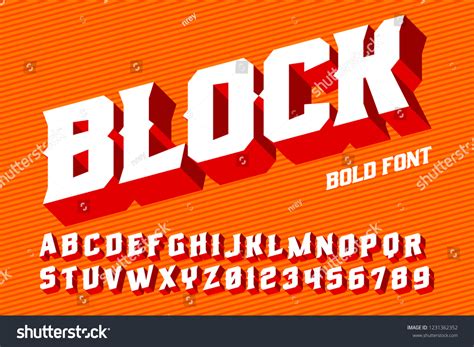 Block Bold Font 3d Color Alphabet Stock Vector Royalty Free