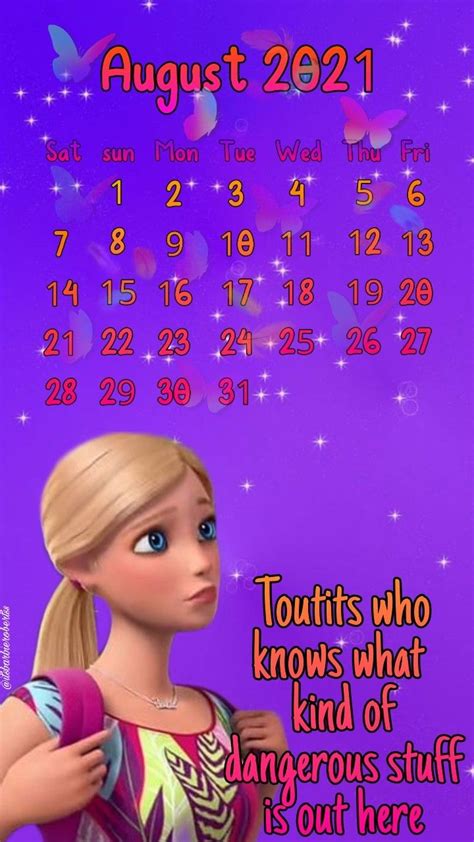 Pin By Ronald Anthony Alcorano On Barbie August Calendar Barbie 10