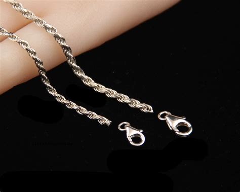 925 Silver Rope Chains 16mm 17mm 23mm 27mm Sterling Silver Chain