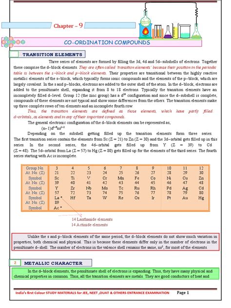 Coordination Compound Pdf Transition Metals Coordination Complex